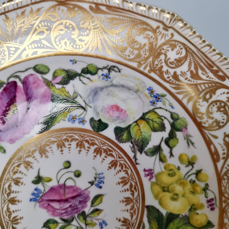 Derby Sampson Hancock Plate, Gilt, Flowers, Signed by S Hancock, 1863 ...