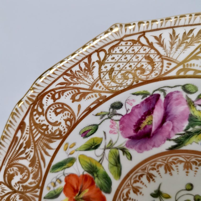 Derby Sampson Hancock Plate, Gilt, Flowers, Signed by S Hancock, 1863 ...