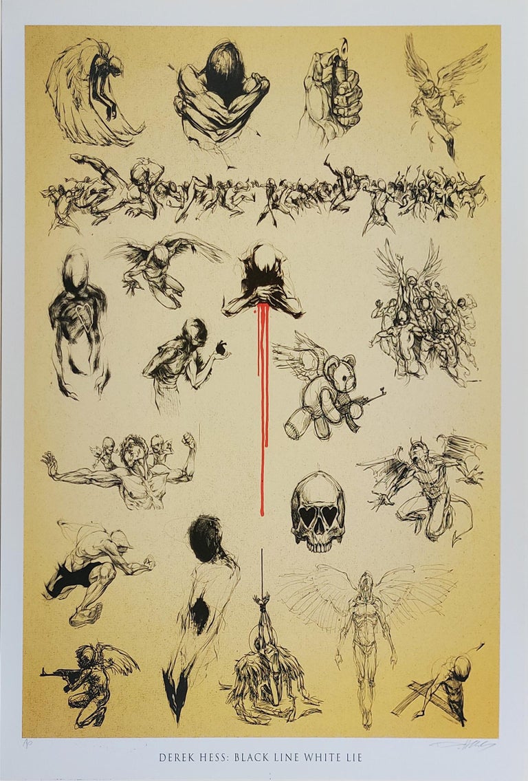 Derek Hess - Black Line White Lie For Sale at 1stDibs