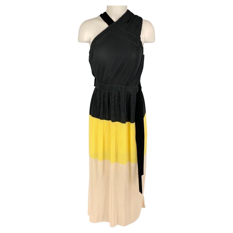DEREK LAM Size 8 Multi-Color Polyester Pleated One Shoulder Dress For ...