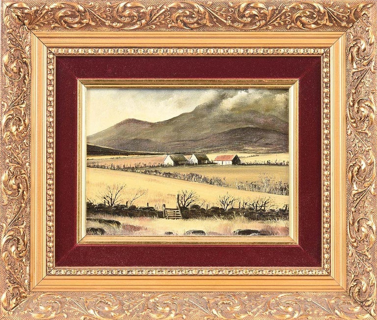 Derek Quann - Small Oil Painting of Cottages in the Mournes in Ireland ...