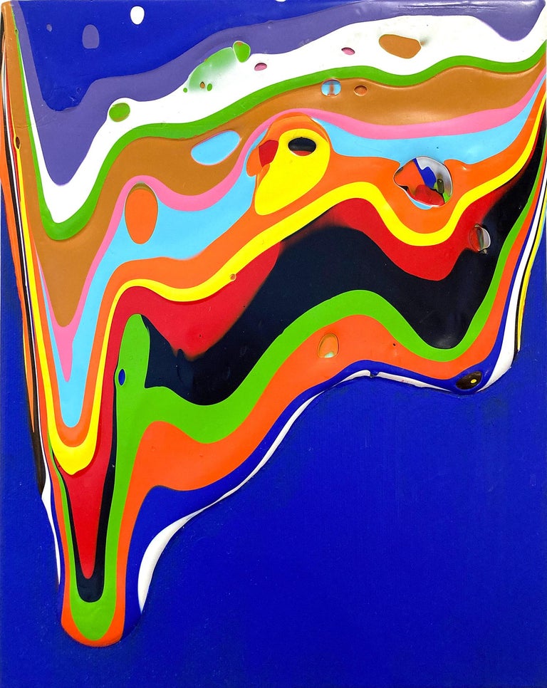 Derick Smith - "Abundance 5" Mesmerizing Abstract Colorful Drip Acrylic ...