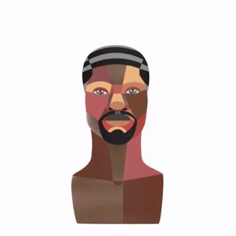 Derrick Adams - Party Guest, 2020 Screen print, relief, fabric collage ...