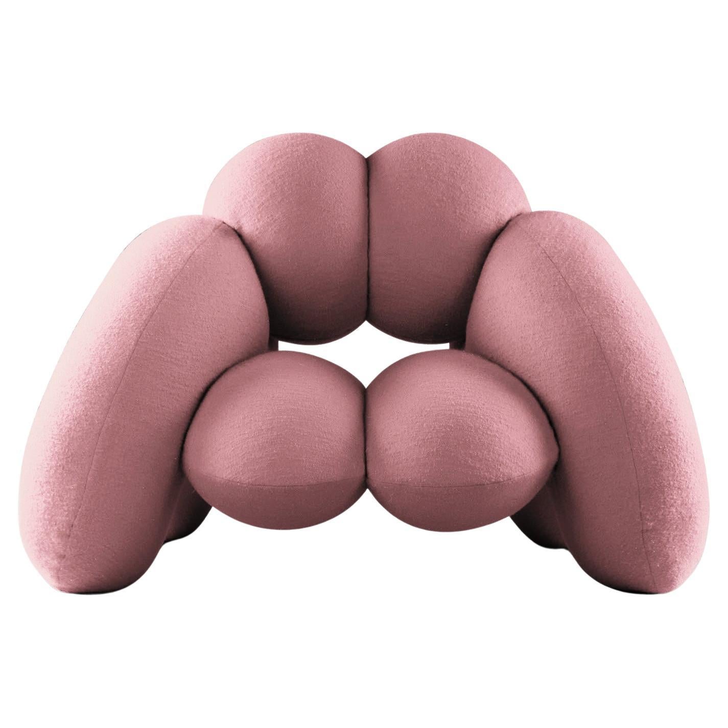 Derrière Chair, by Lara Bohinc, Pink Bouclé, Armchair in Stock For Sale ...