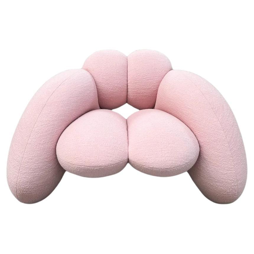 Solar Chair in Pink Wool and Black Steel Frame, by Lara Bohinc For Sale ...