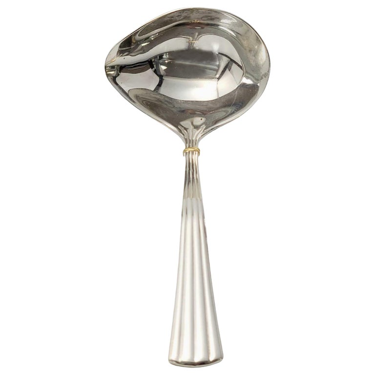 Des Must Cartier Sterling Silver Gold Accent Gravy Ladle at 1stDibs