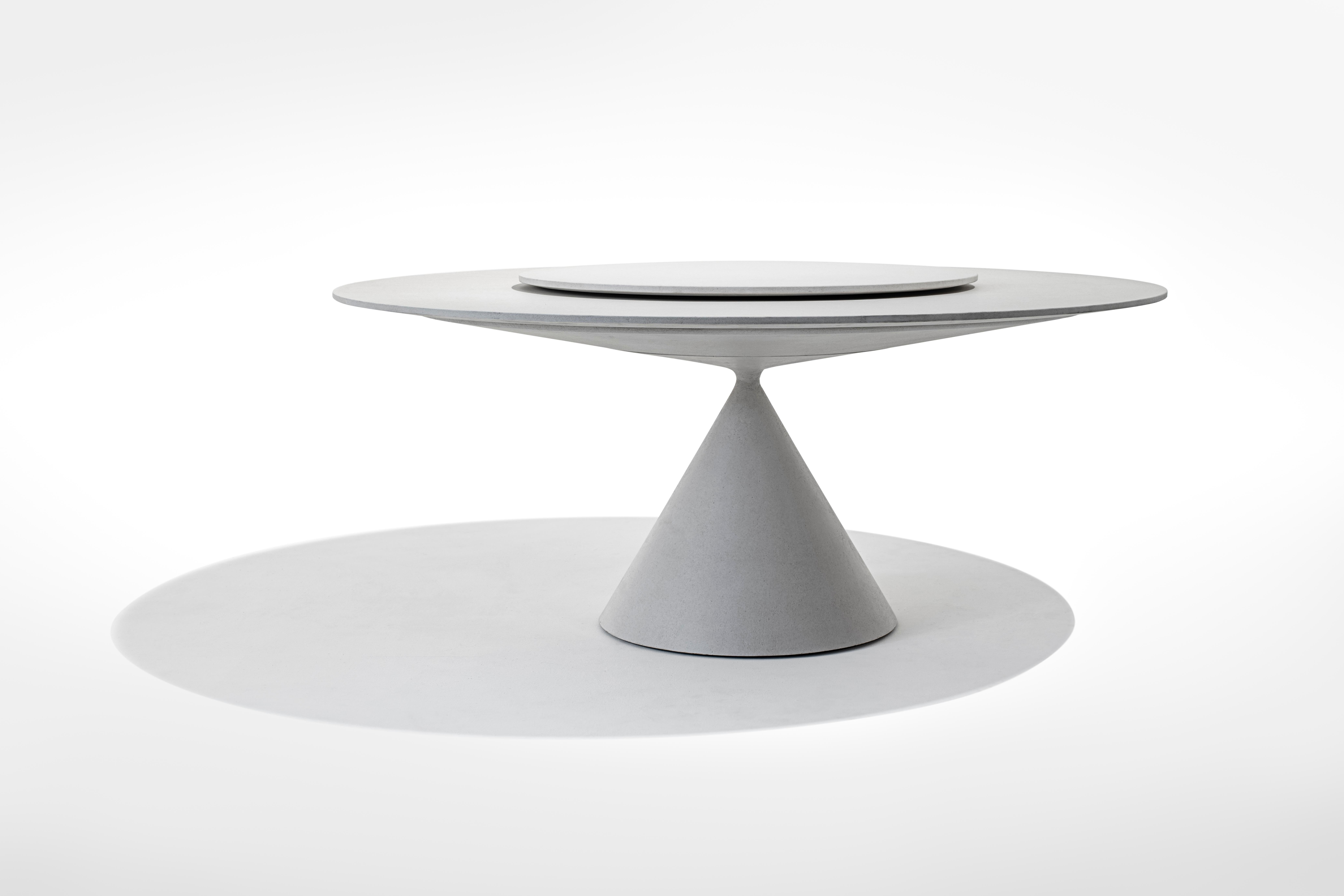 Desalto CLAY Round table with Lazy Susan in Concrete by Marc Krusin For ...