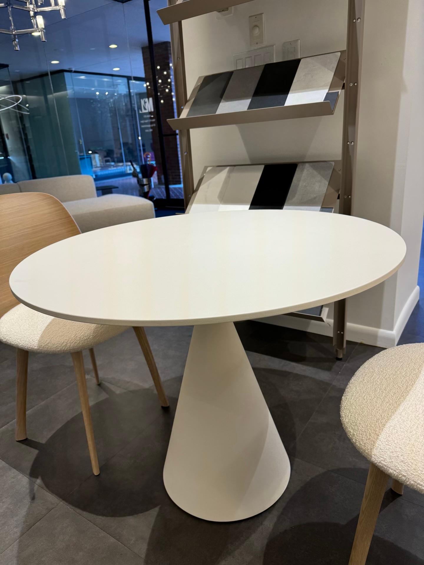 Desalto White Round Clay Table by Marc Krusin in STOCK For Sale at 1stDibs