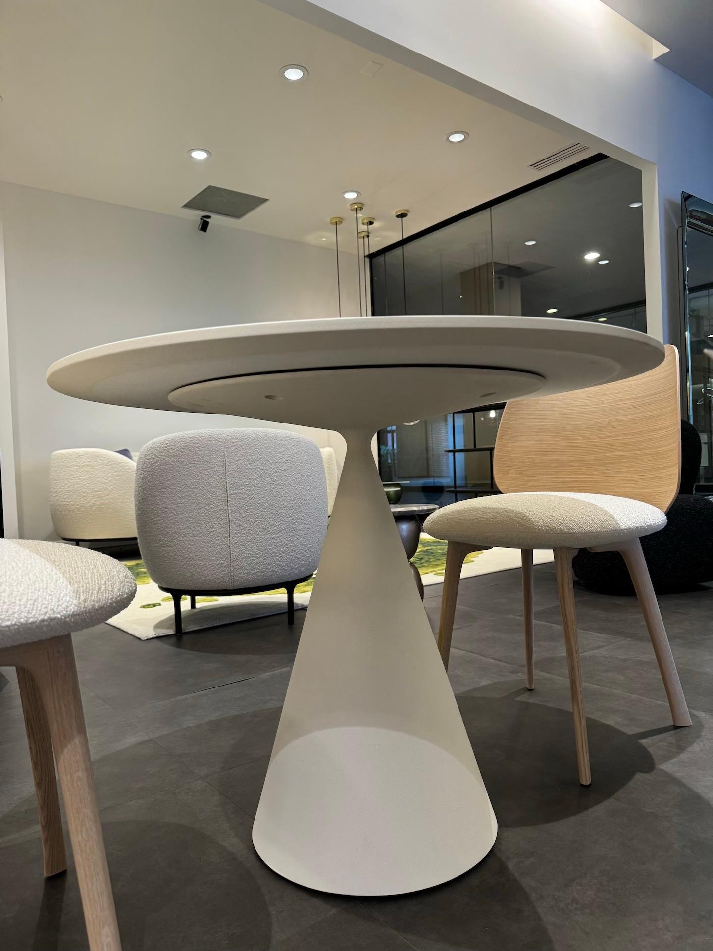 Desalto White Round Clay Table by Marc Krusin in STOCK For Sale at 1stDibs