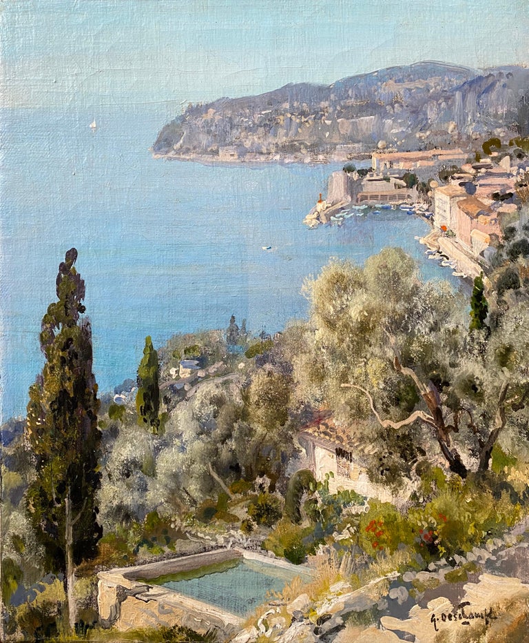 Deschamps Gabriel - A View of Villefranche, Gabriel Deschamps, French ...