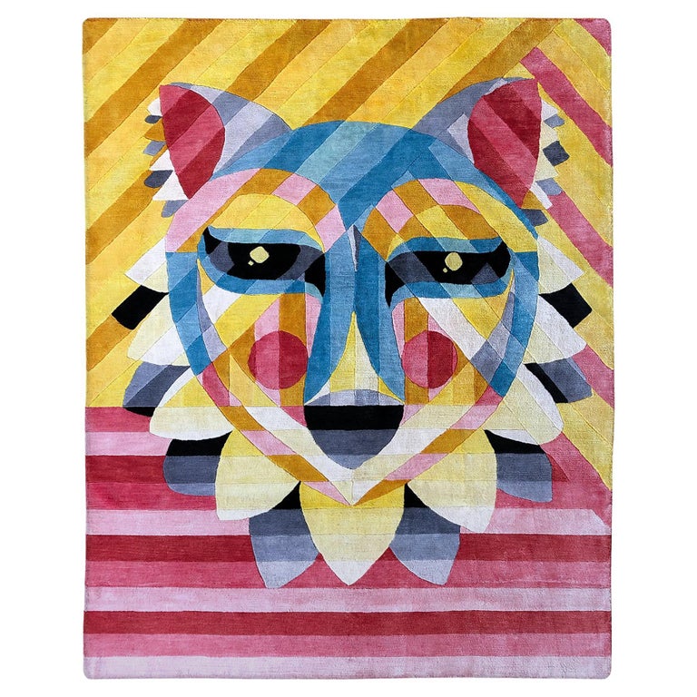 DESERT FOX RUG by Ruben Sanchez, Hand Knotted, Wool/Silk Blended Yarn ...