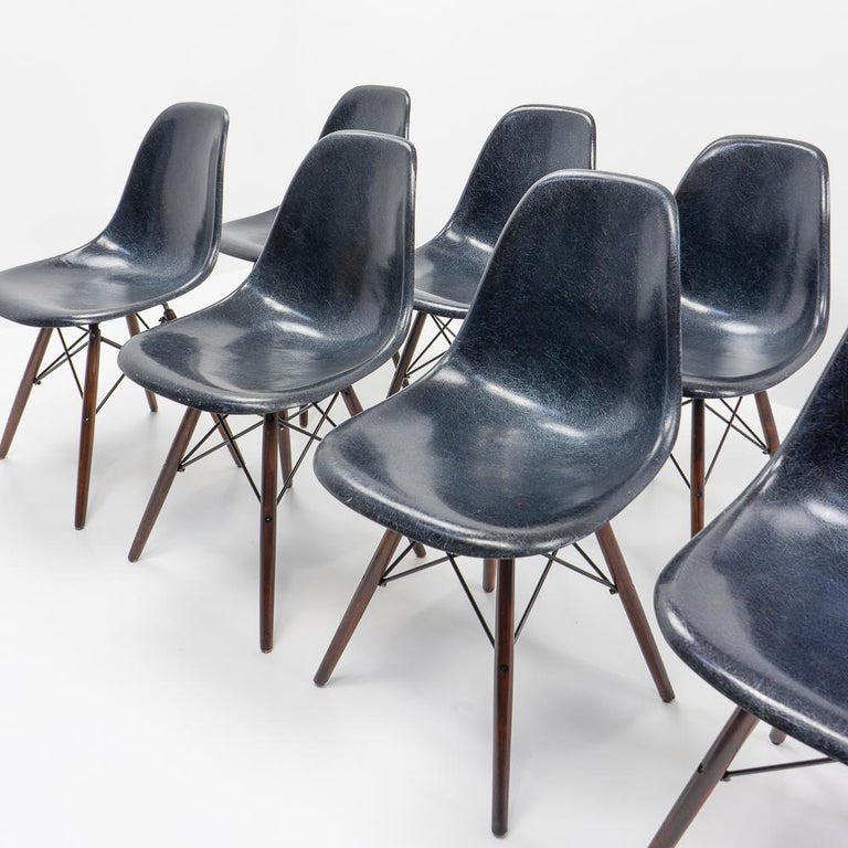 Design Classic Eames DSW Fiberglass Chairs, Set of Eight, 1970s at 1stDibs