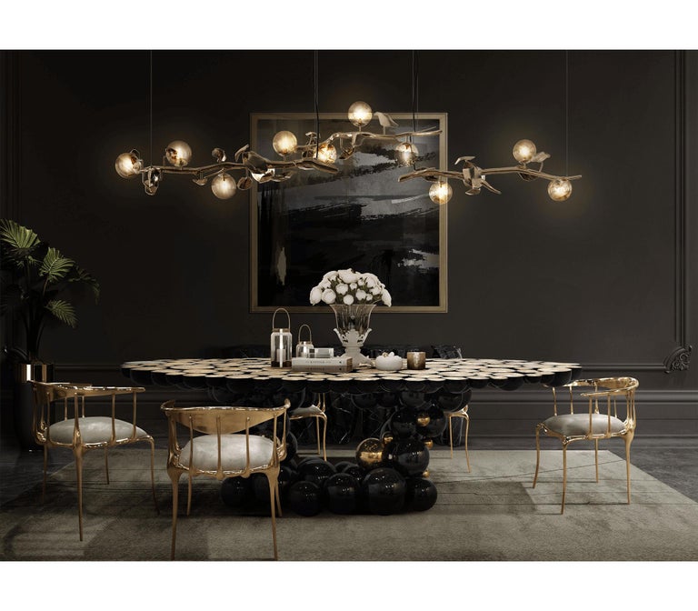 Design Dinning Table "Atom" in Metal For Sale at 1stDibs