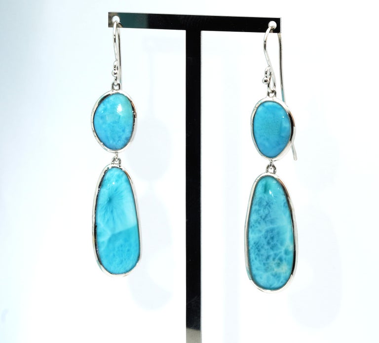 Design Handmade Larimar Earrings For Sale at 1stDibs