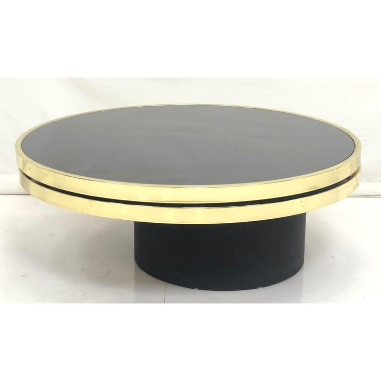 Design Institute of America Brass and Glass Swivel Cocktail Table For ...