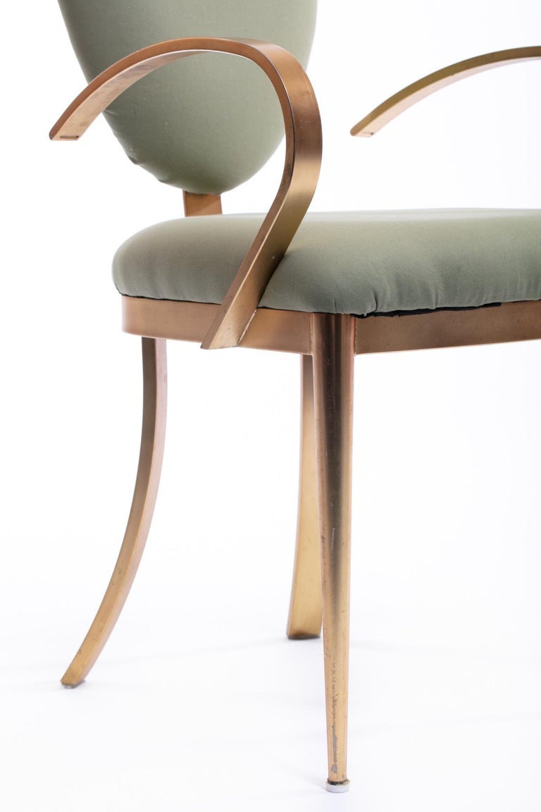 Design Institute of America Brushed Brass Tall Oval Back Side Chairs at ...