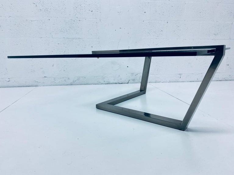 Design Institute of America DIA Glass and Brushed Chrome Coffee Table ...