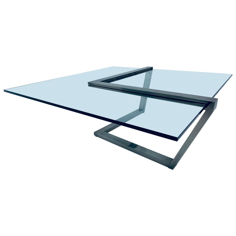 Design Institute of America DIA Glass and Brushed Chrome Coffee Table ...