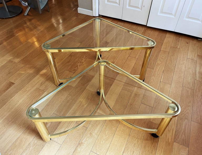 Design Institute America Triangular Nesting Tables on Casters, 1984 For ...