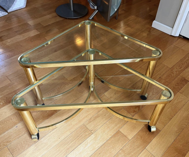 Design Institute America Triangular Nesting Tables on Casters, 1984 For ...