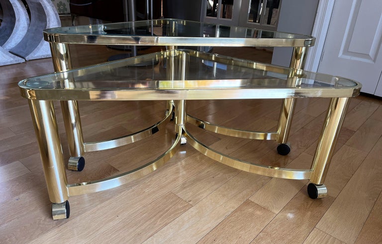 Design Institute America Triangular Nesting Tables on Casters, 1984 For ...
