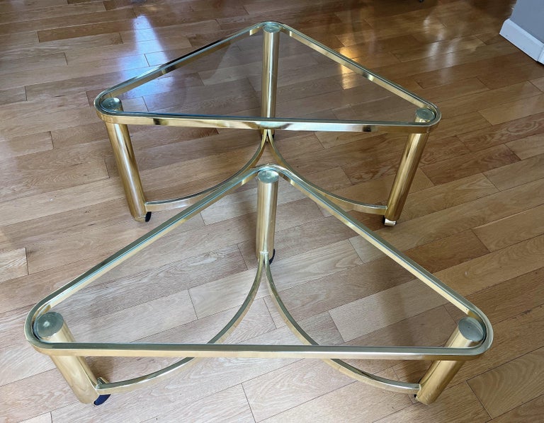 Design Institute America Triangular Nesting Tables on Casters, 1984 For ...