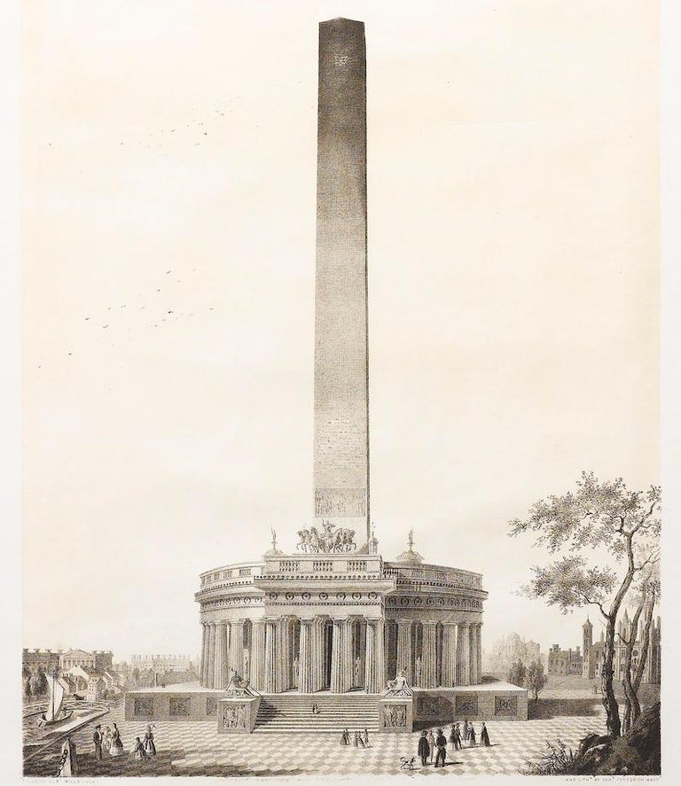 Design of the Washington National Monument, Antique First Edition Print ...