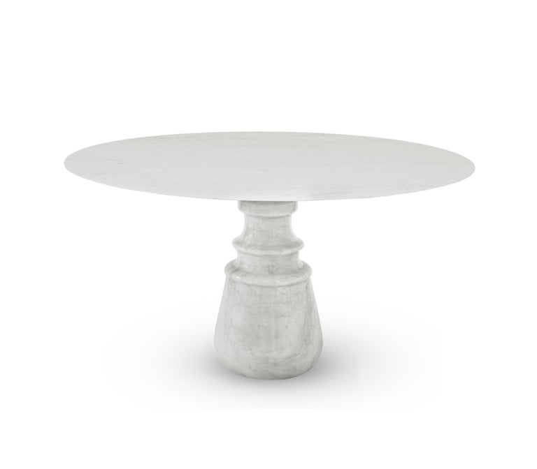 Design Round Table "Chess" in Marble For Sale at 1stDibs