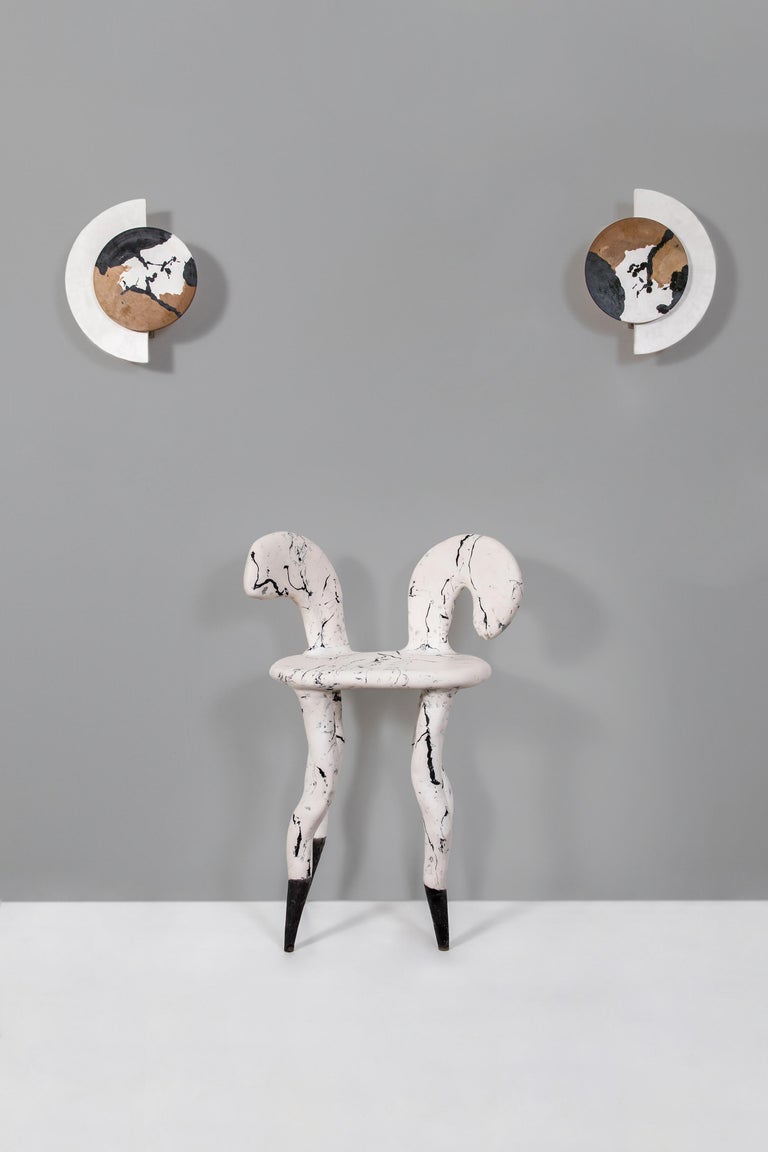 Sculptural design Chair, Hand Crafted in stucco marmo, One of a Kind ...