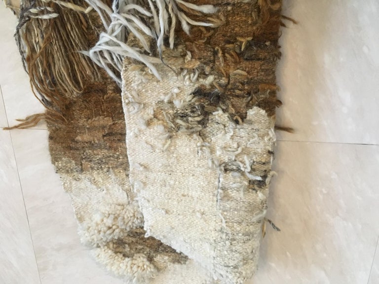 Design wool hand made mid century tapestry - 1960s For Sale at 1stDibs