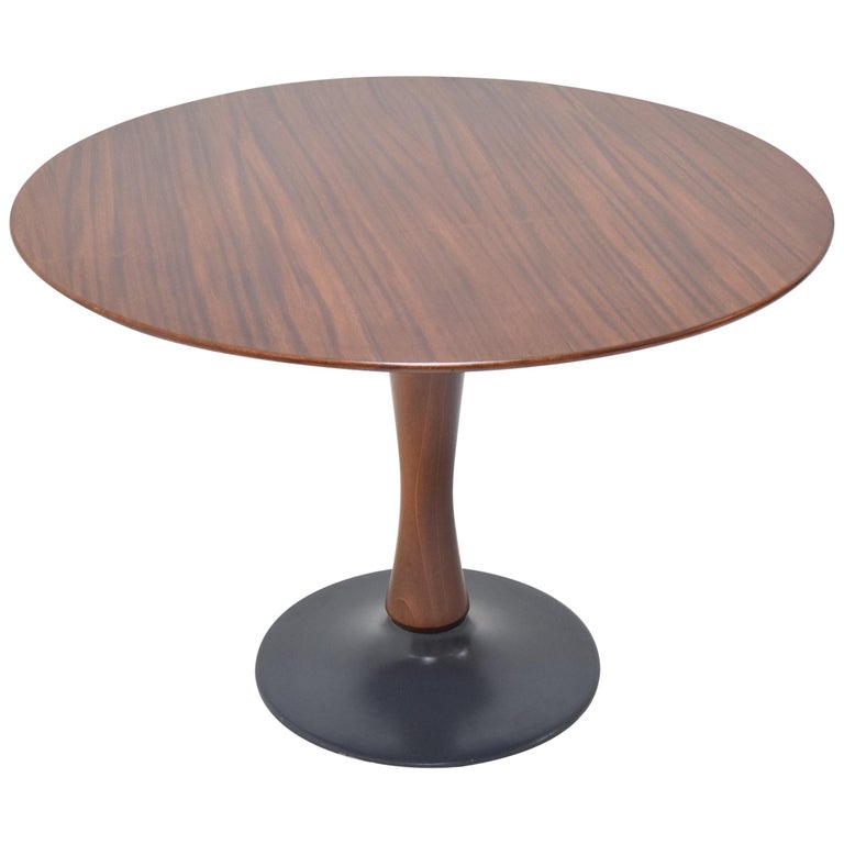 Designed Beech Round Dining Table, 1970s at 1stDibs