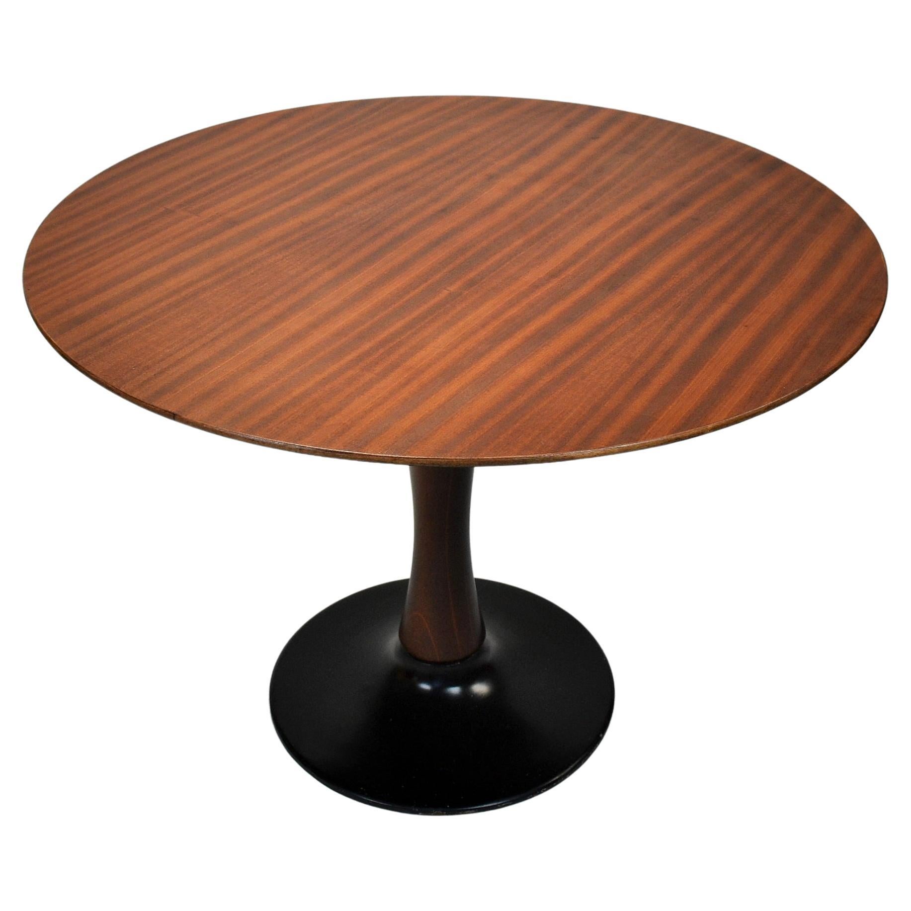 60" Round Inlaid Mahogany Dining Table at 1stDibs