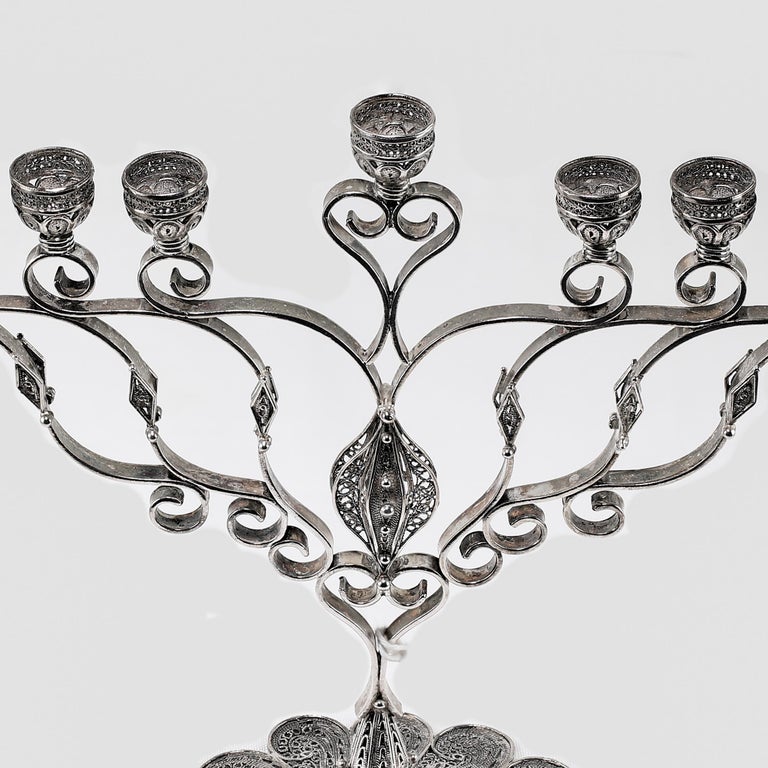 Designed Yemenite Made in Israel Handmade Sterling Silver Menorah for ...