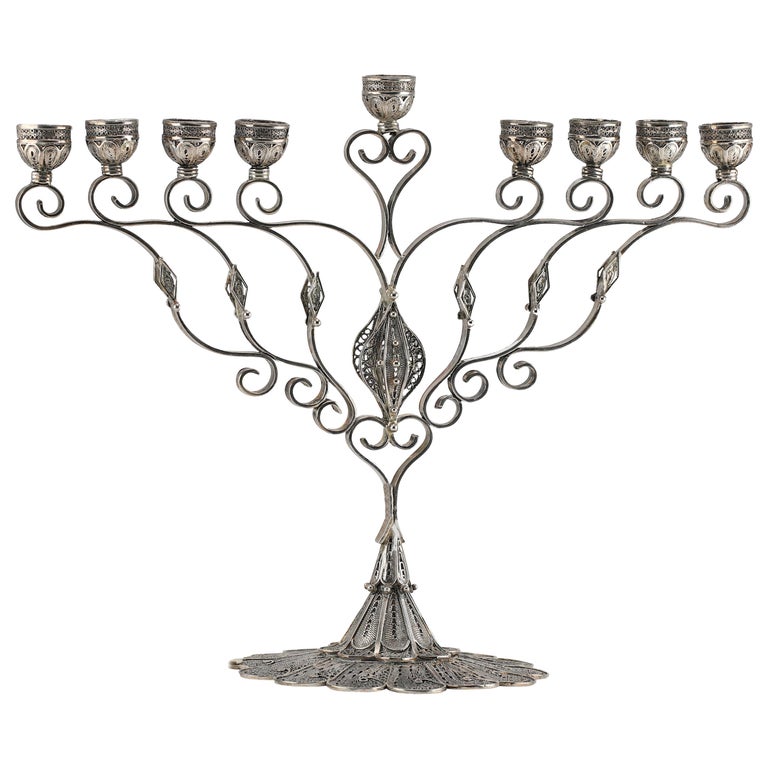 Designed Yemenite Made in Israel Handmade Sterling Silver Menorah for ...