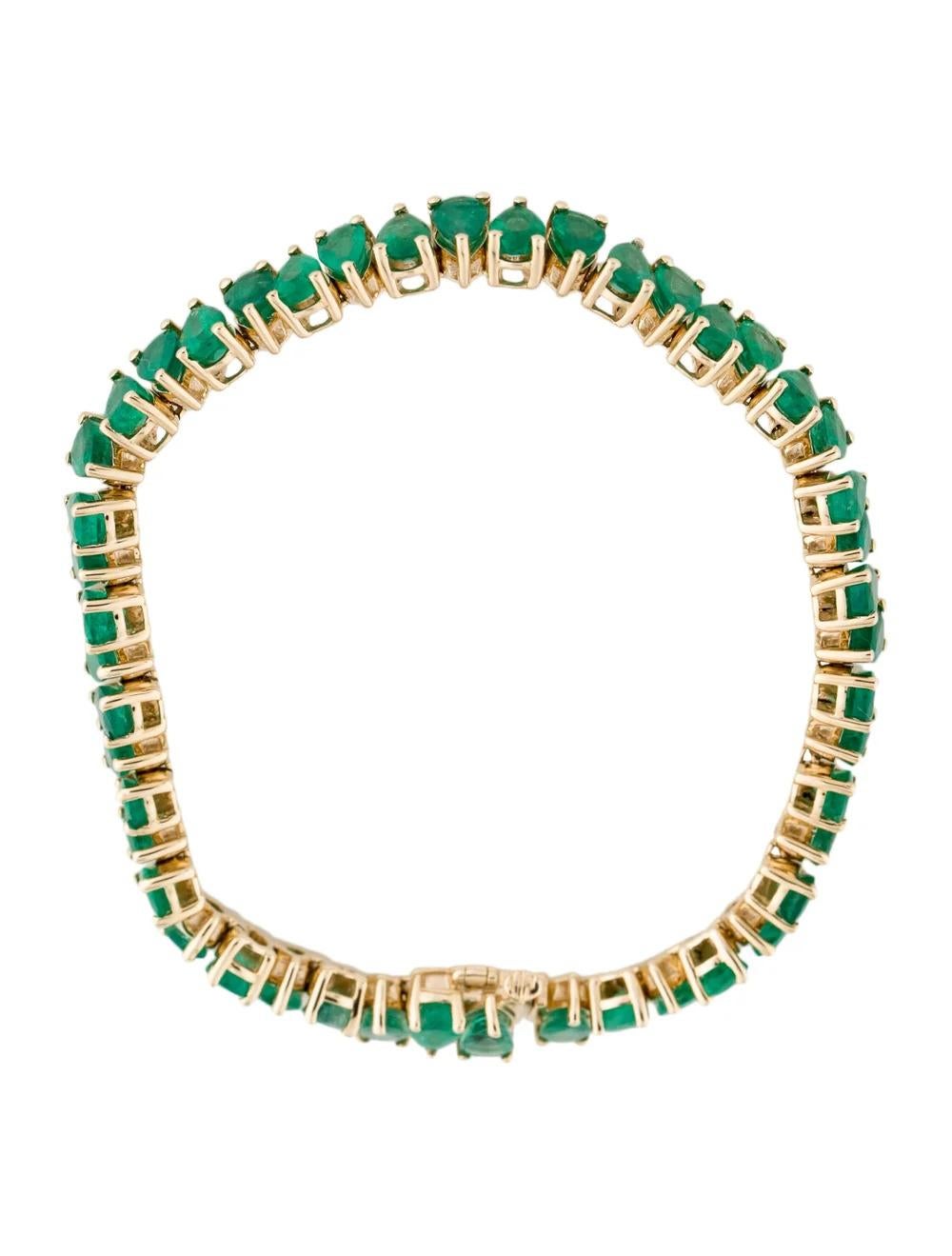 Designer 14K 18.45ctw Emerald Bracelet - Vintage Style Statement Piece ...