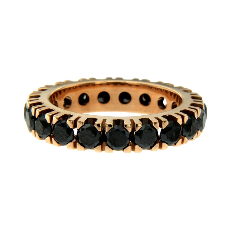 Customizable Designer Black Diamond Gold Eternity Ring For Sale at 1stDibs