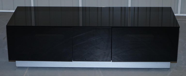 Designer Black Glass Bs EN 12150-1 Alphason Television Media TV Stand ...