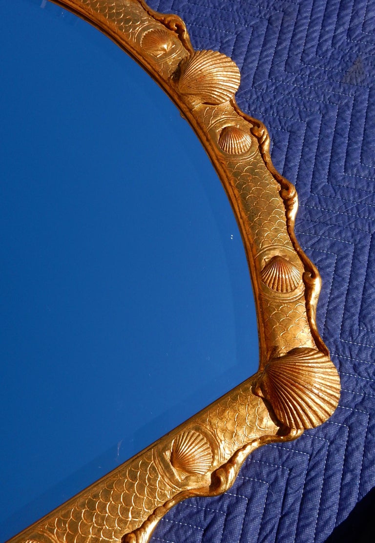 Designer Carol Canner Scallop Shell and Fish Scale Sculpture Gilded ...