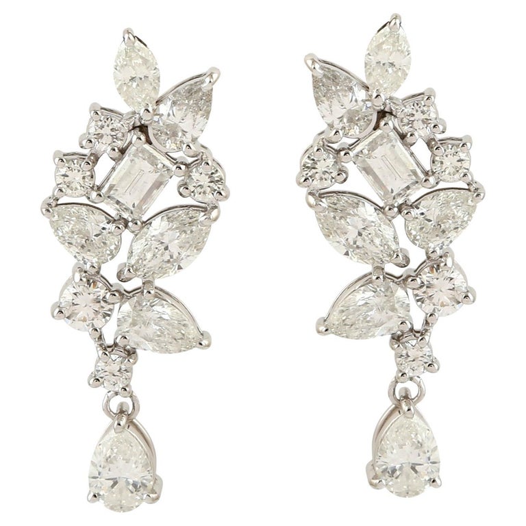 Designer Diamond Dangle Earring Made in 18K Gold For Sale at 1stDibs