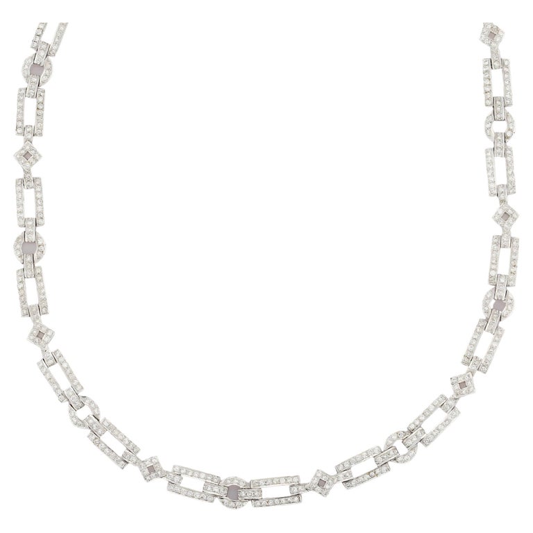 Designer Diamond Necklace in 18K Solid White Gold For Sale at 1stDibs