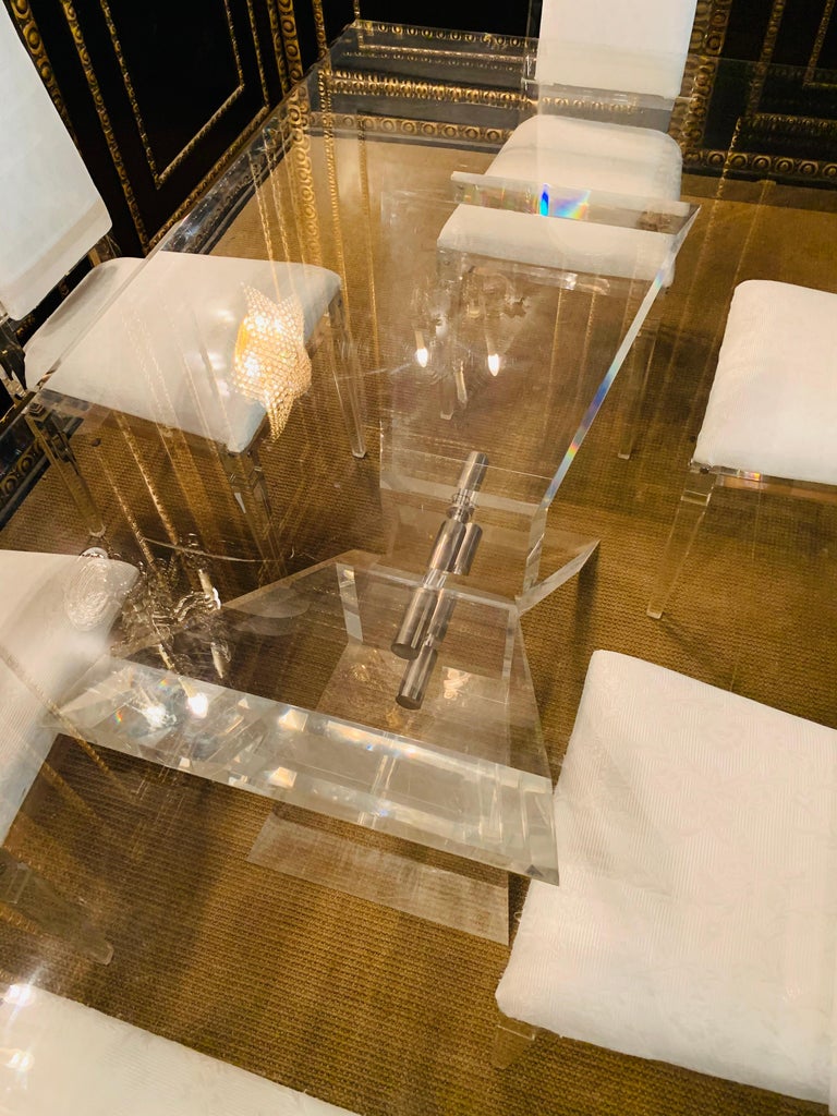 Designer Dining Table Acrylic Plexiglass Solid Dining Room Table with ...