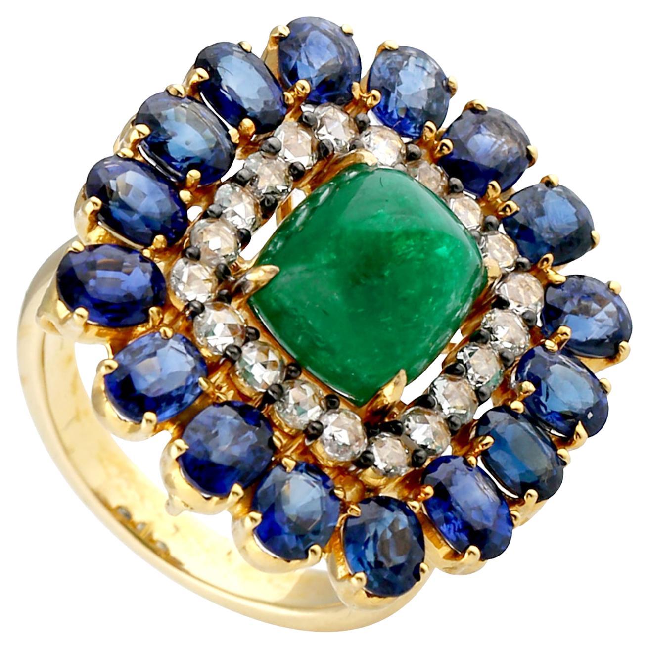 Antique Looking This Triangle Rosecut Diamond Ring with Designer 14K ...