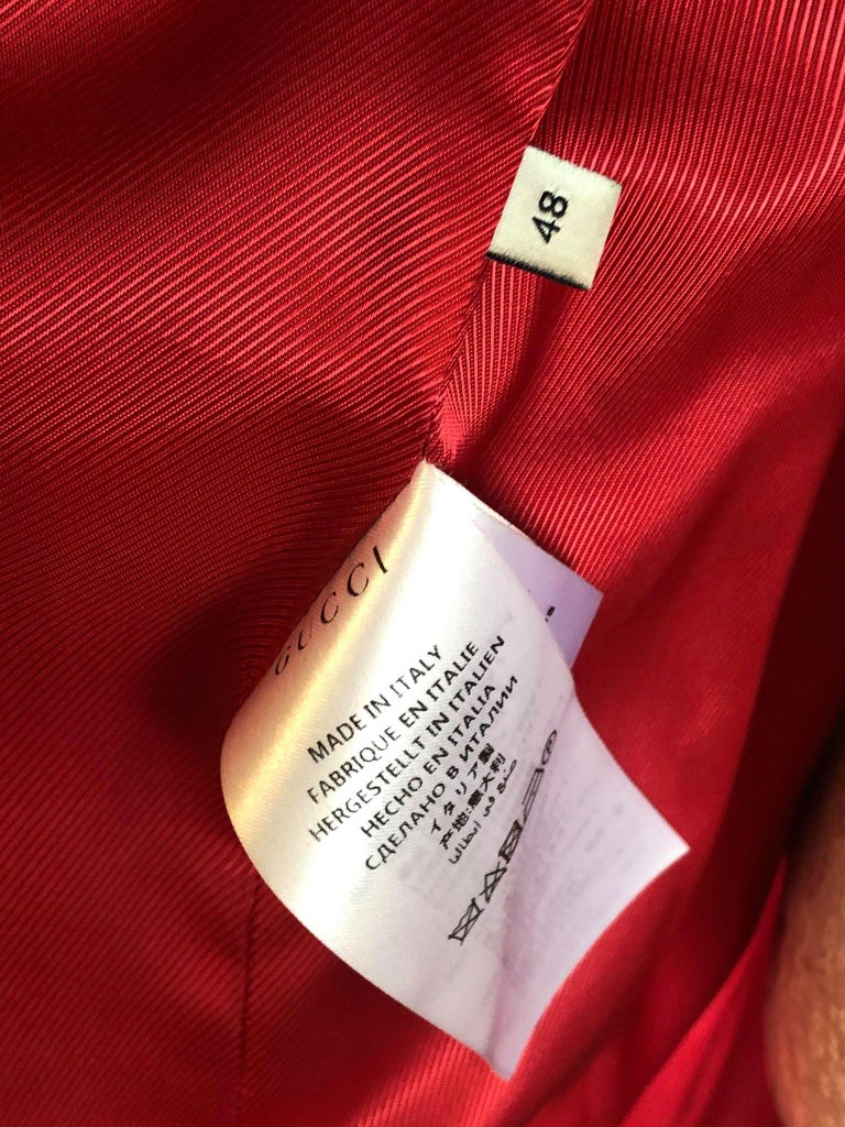 DESIGNER GUCCI Long coat red - 48 For Sale at 1stDibs | red gucci coat