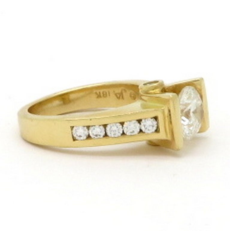 Designer John Atencio Estate Round Diamond 18 Karat Yellow Gold ...