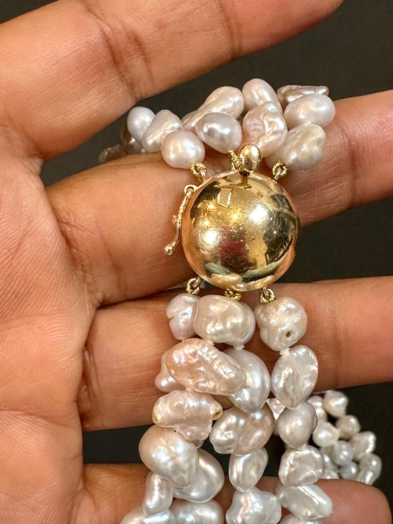 Designer Lagos Diamond and Ruby Brooch& Pearls Necklace 14k Yellow Gold ...