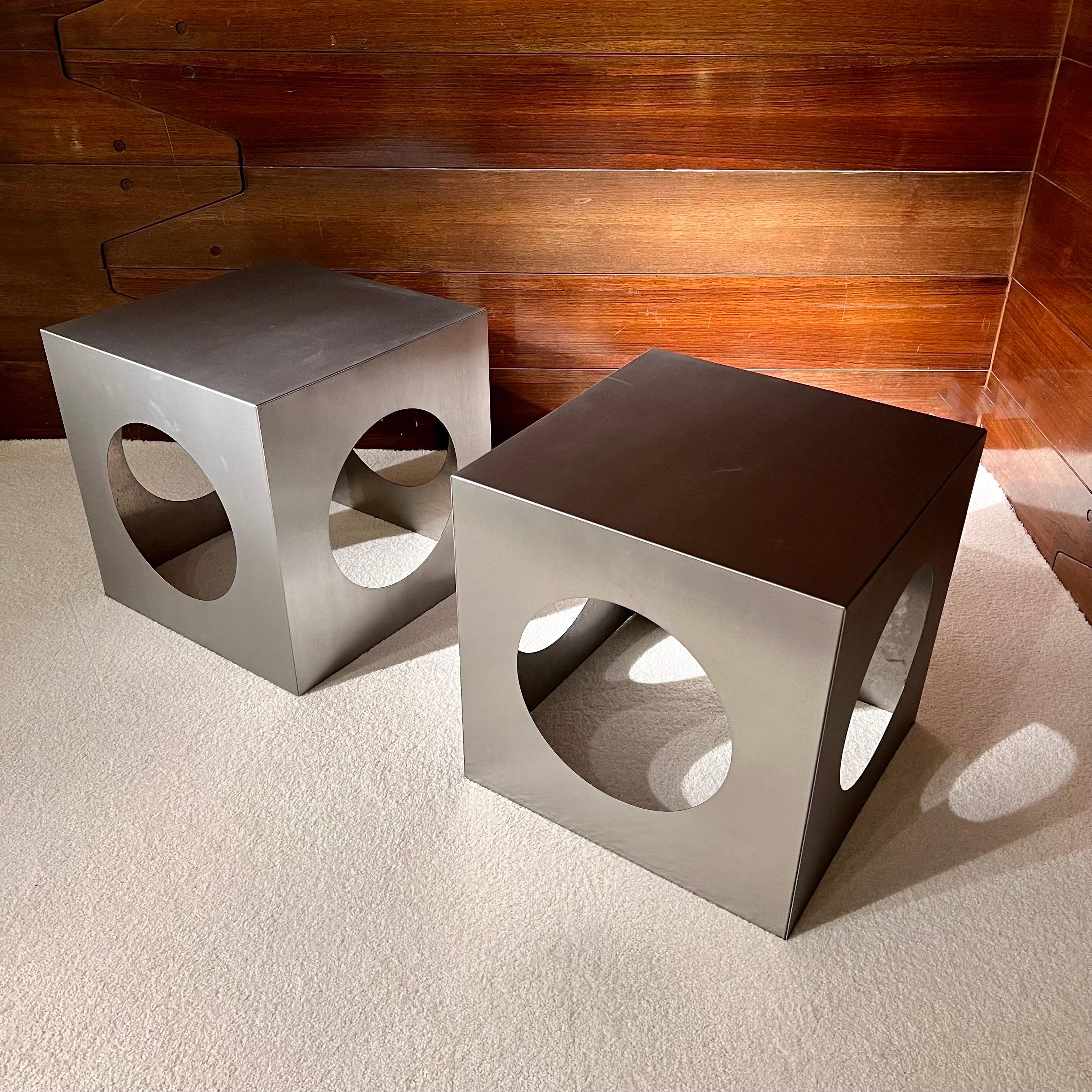 Designer Pair of Sofa End Tables, France 1970s For Sale at 1stDibs