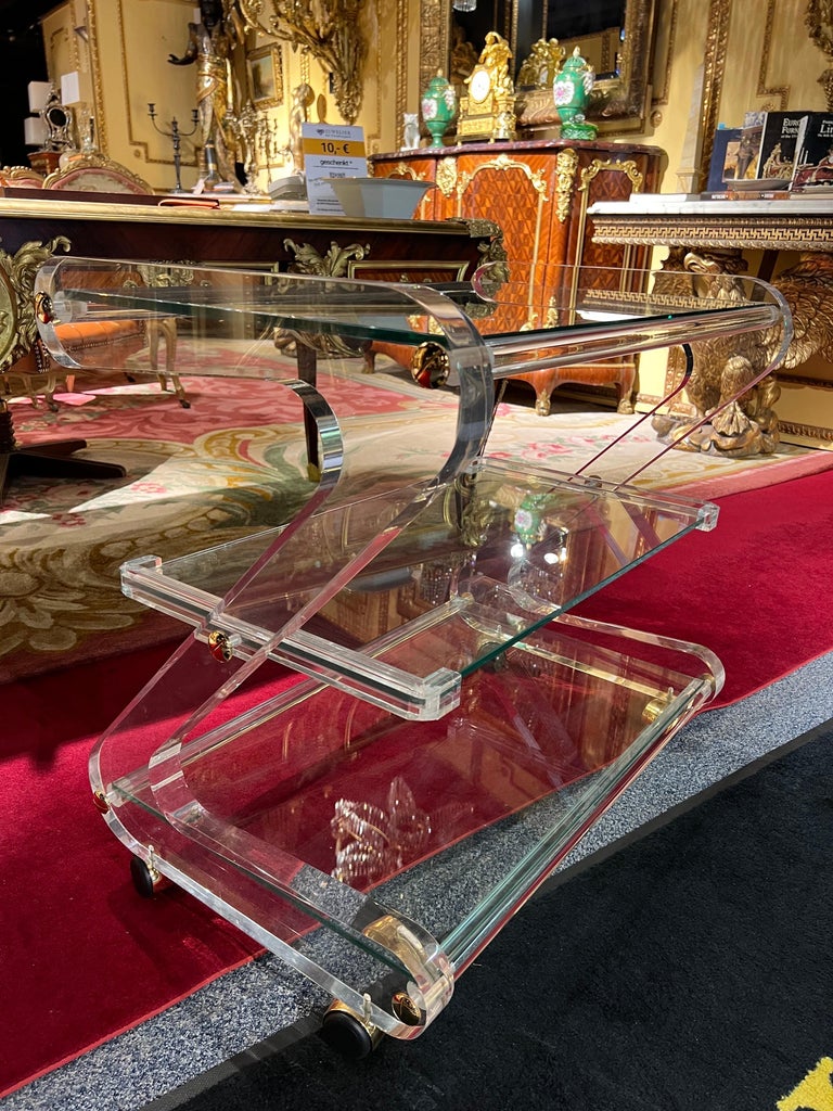 Designer Serving Table / Coffee and Cocktail Roll Table with Acrylic ...