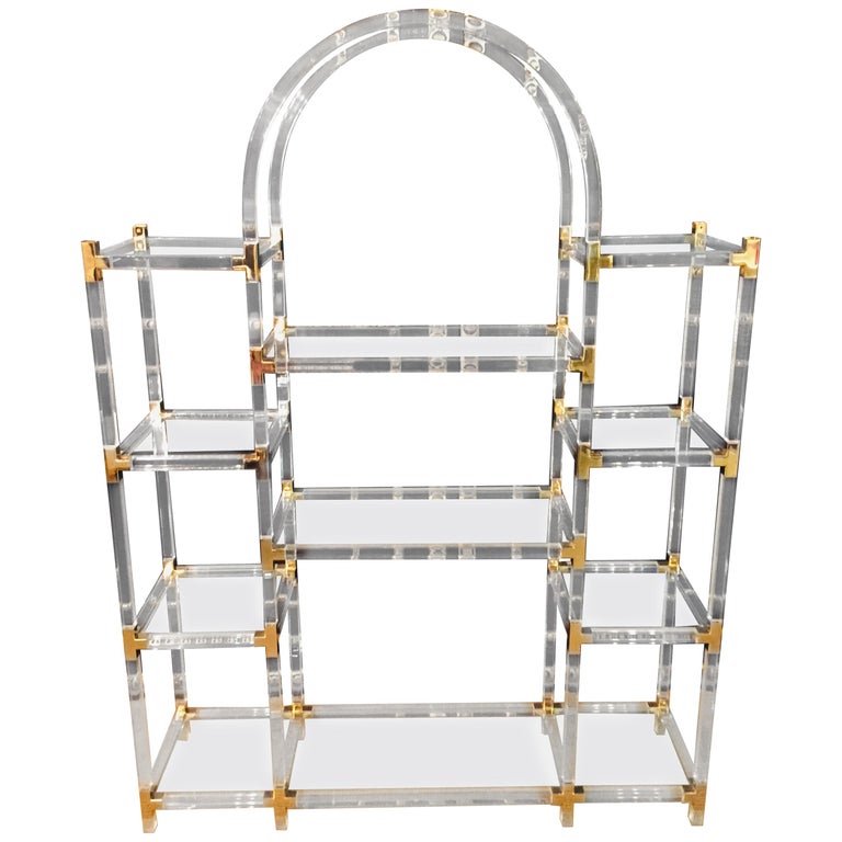 Designer Shelf in Acrylic, at the Top of 2 Semicircular Acrylic Molds ...