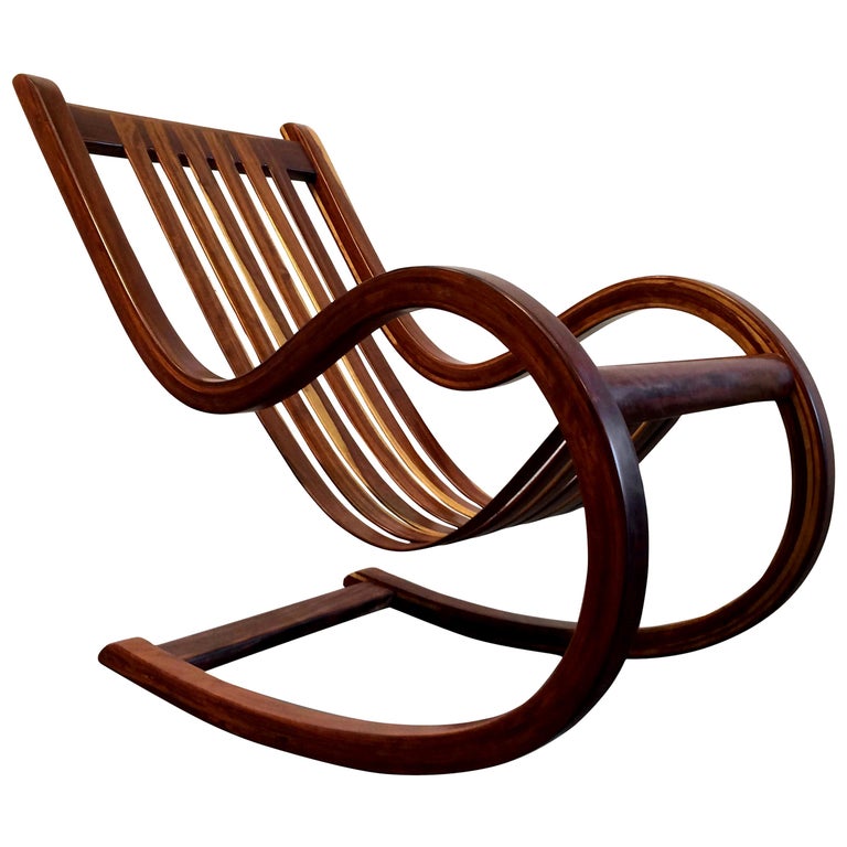 Designer Studio Crafted Rocking Chair Rocker Rosewood at 1stDibs