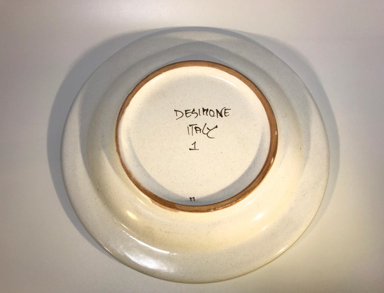 DeSimone of Italy, Hand Painted Colourful Ceramic Plate, 1960s For Sale ...